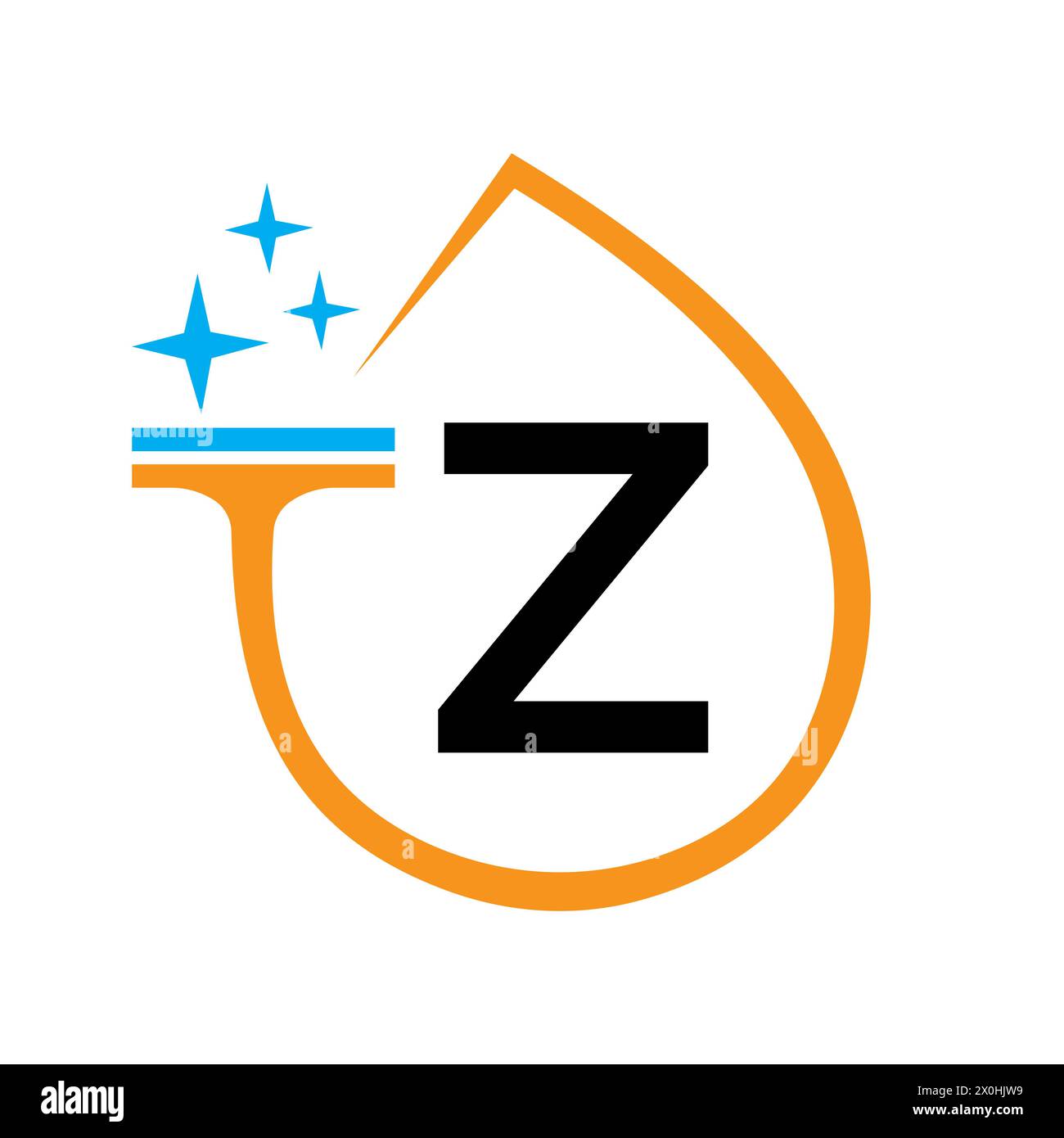 Clean Logo Design On Letter Z With Water Symbol. Maid Sign Stock Vector ...