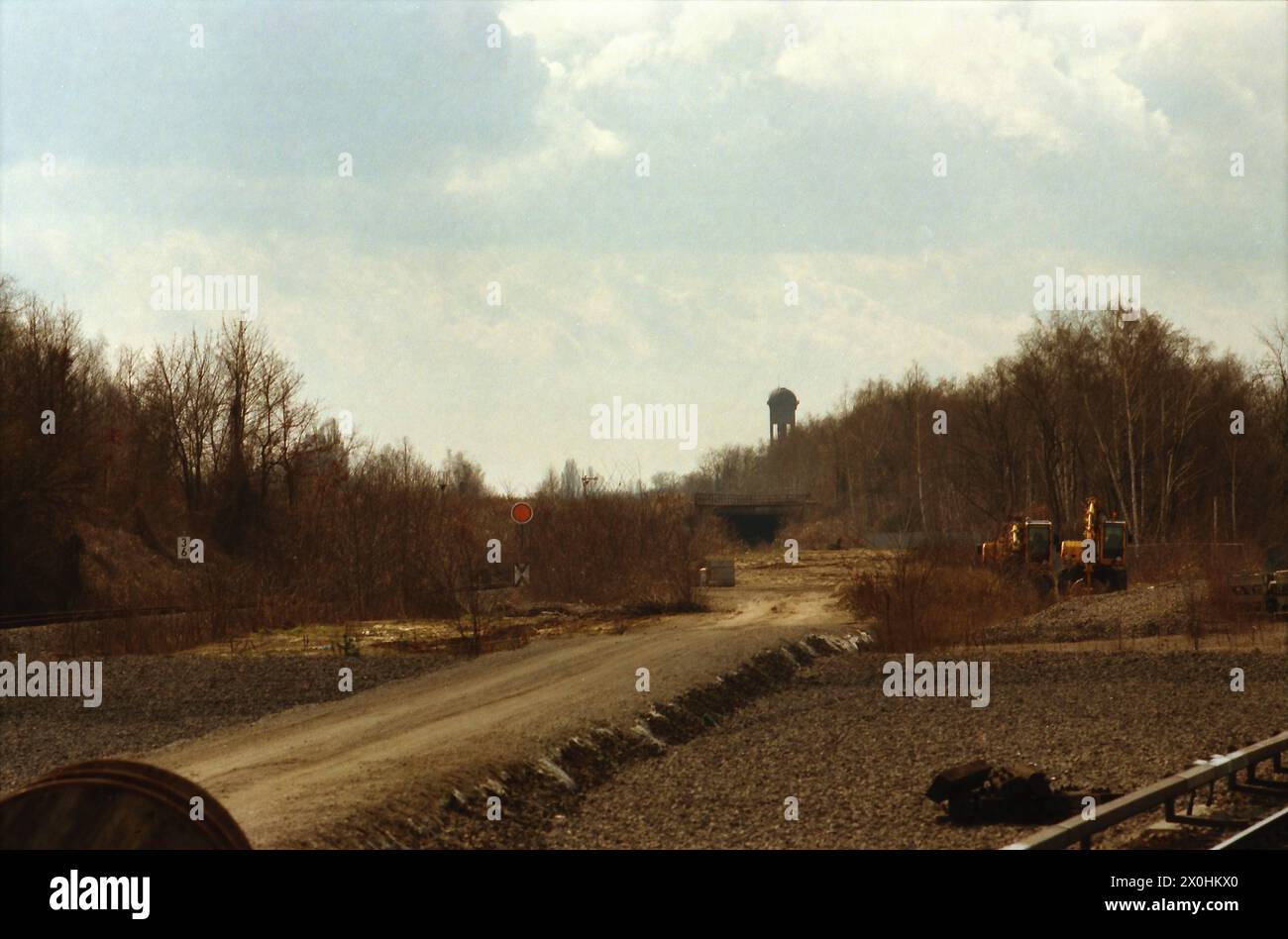 A huge former railroad area is being reclaimed by nature. At the front ...