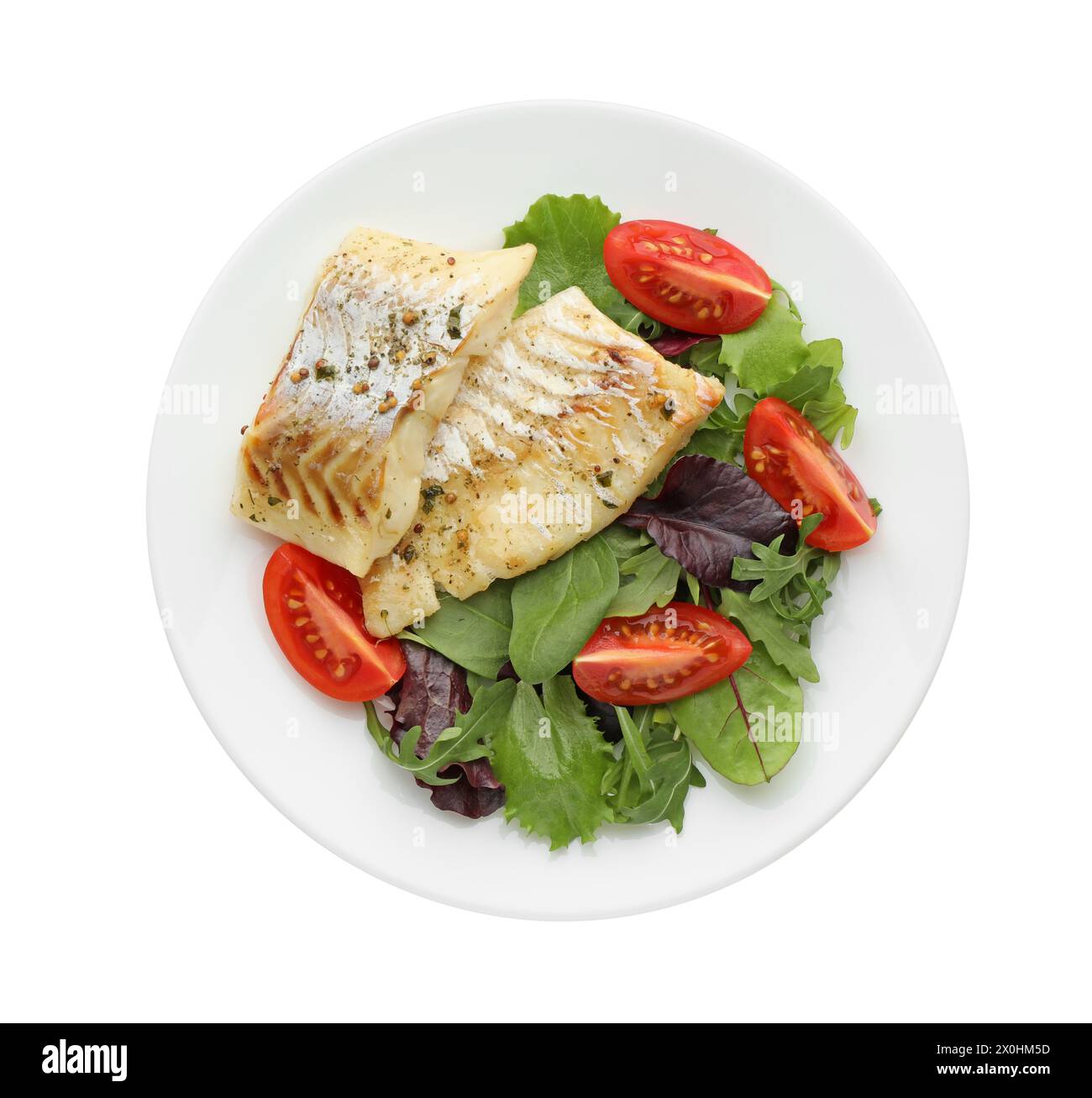 Tasty cod served salad hi-res stock photography and images - Alamy