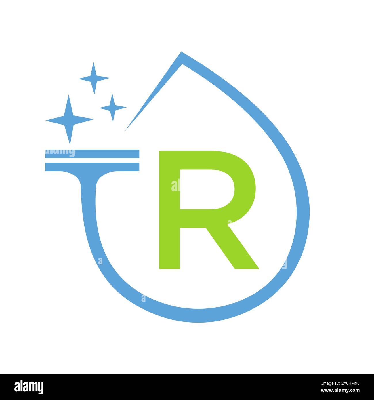 Clean Logo Design On Letter R With Water Symbol. Maid Sign Stock Vector ...