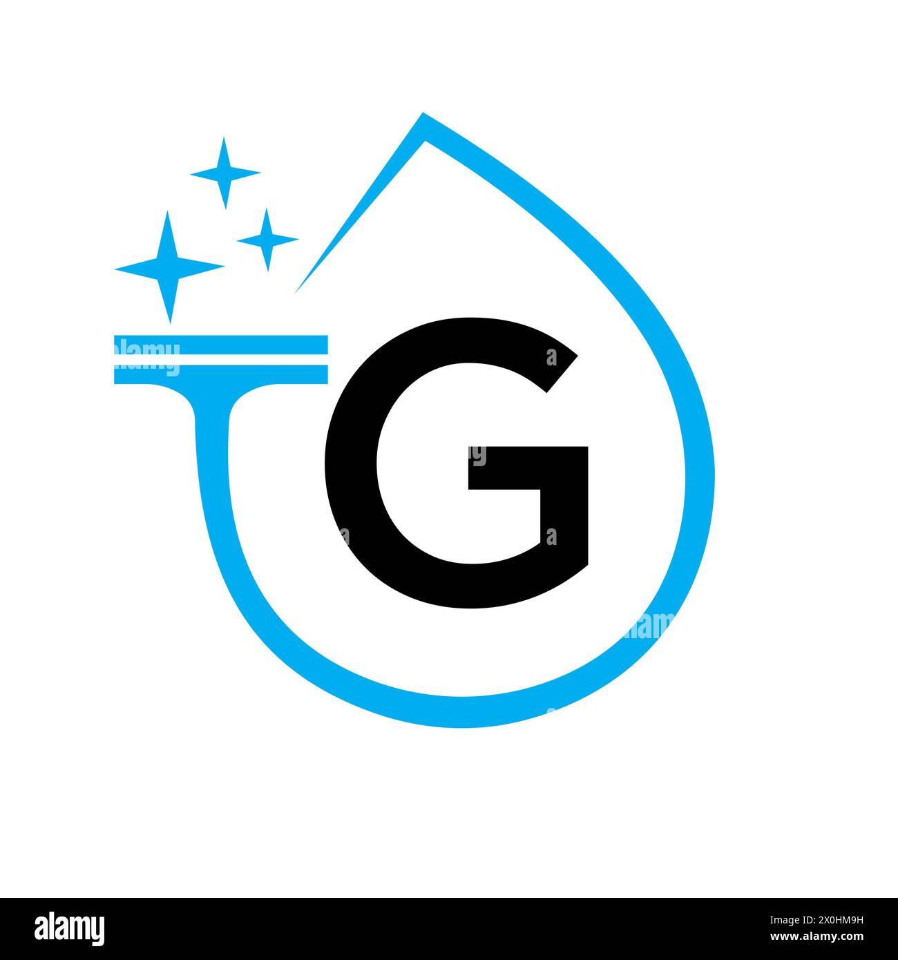 Clean Logo Design On Letter G With Water Symbol. Maid Sign Stock Vector ...