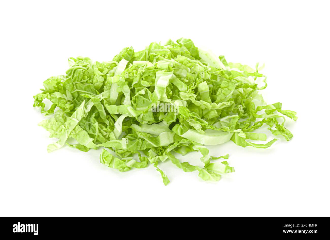 Pile of shredded fresh Chinese cabbage isolated on white Stock Photo ...