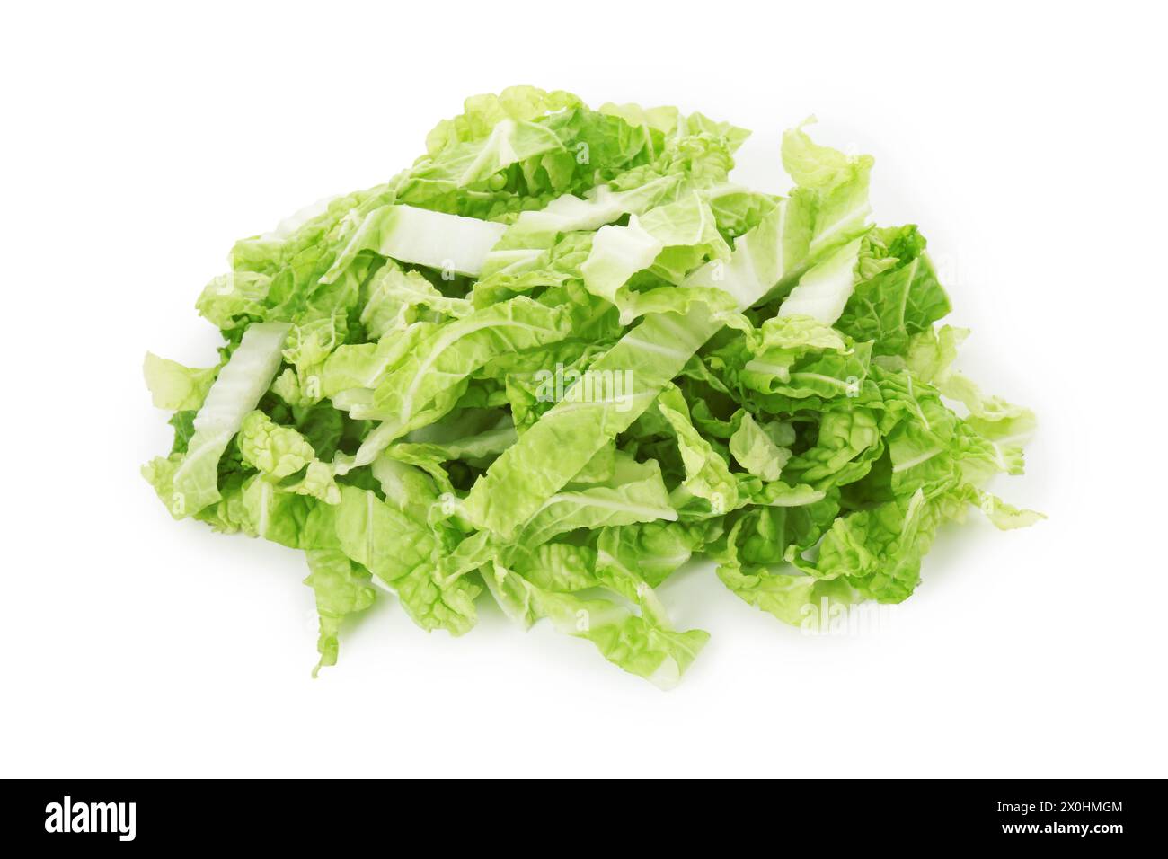 Pile of shredded fresh Chinese cabbage isolated on white Stock Photo ...