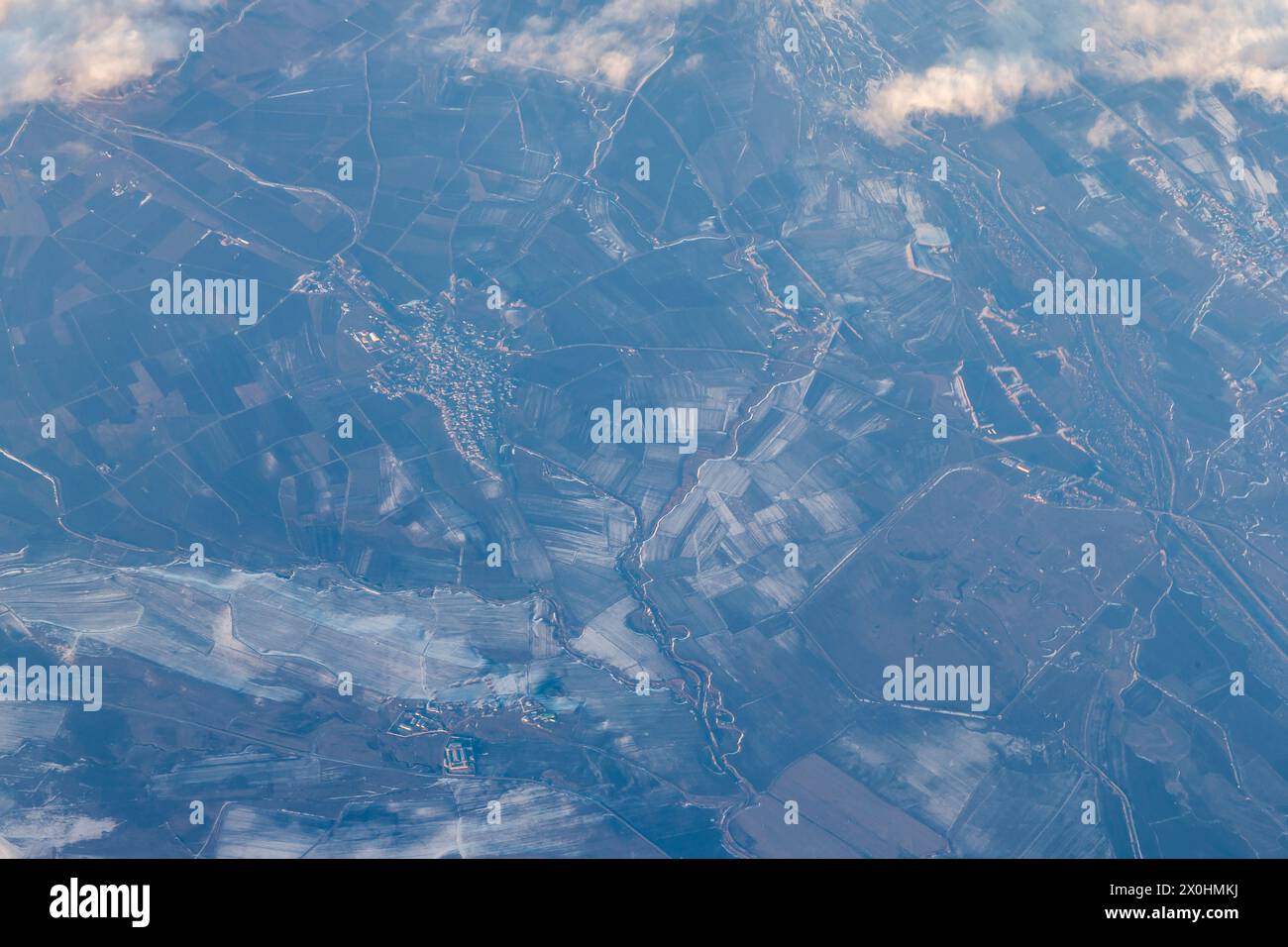 Window view over Romania from Malaysia Airlines Berhad Airbus A350 on ...