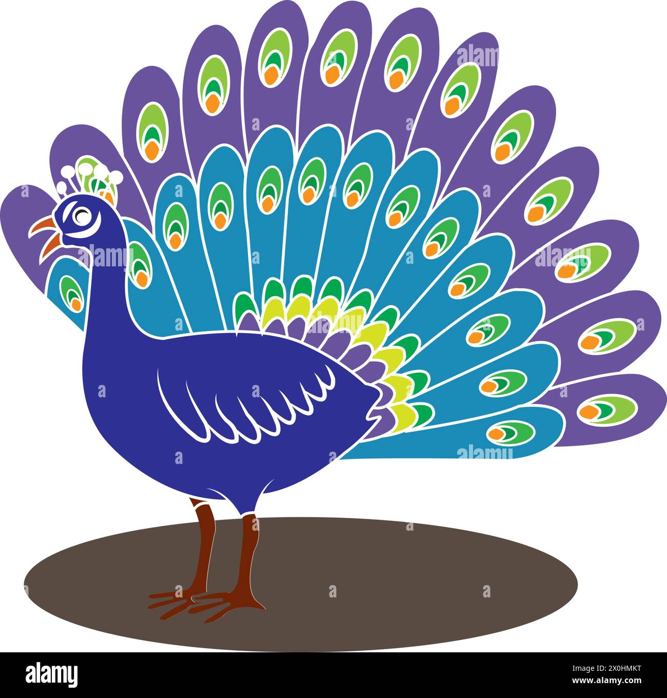 peacock bird vector icon illustration simple design Stock Vector Image ...