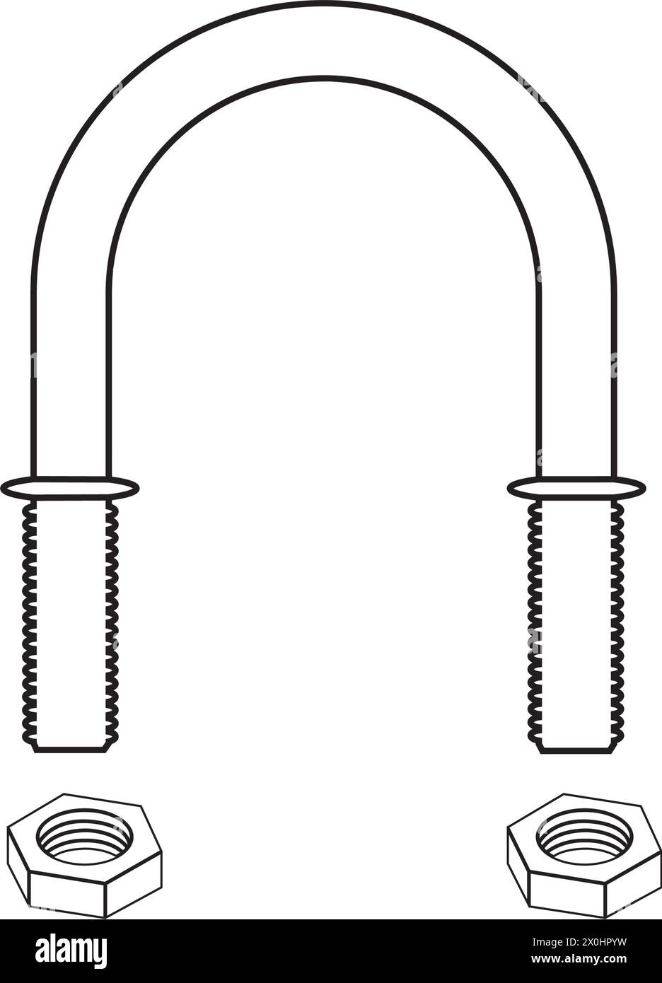 bolt and nut icon for engineering and construction simple design Stock ...