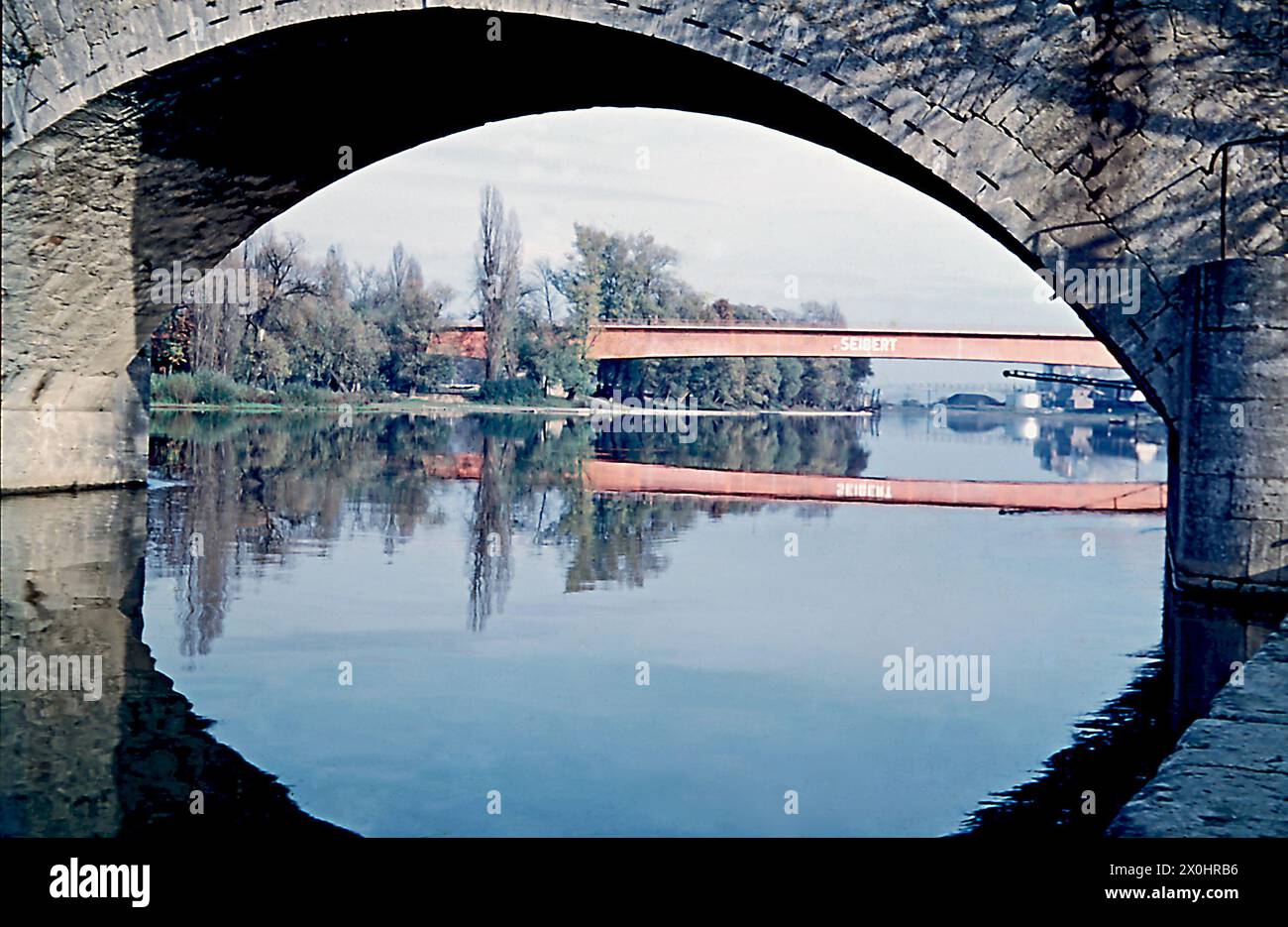 View through the Old Main Bridge to the recently completed New Main ...