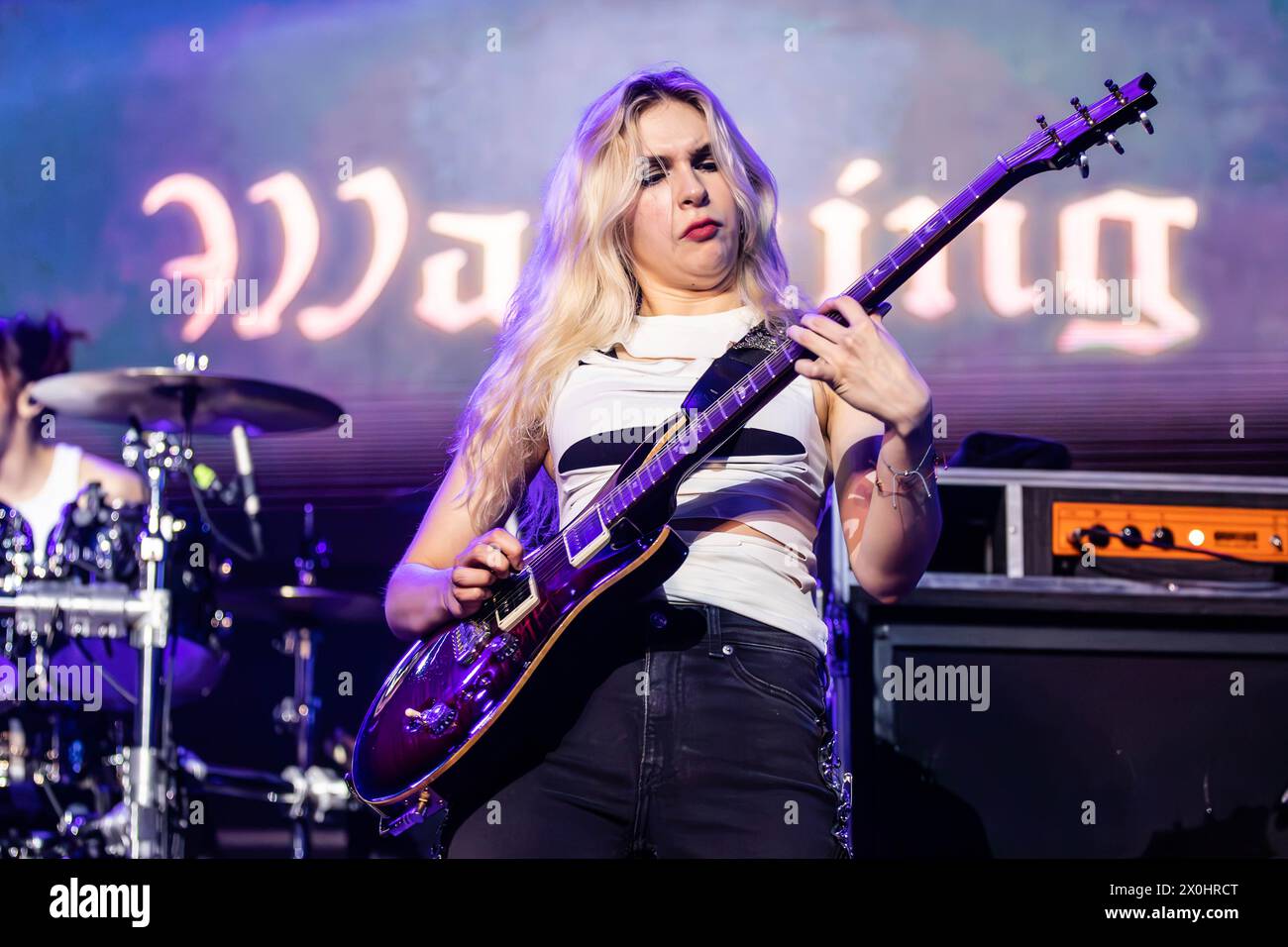 Milan Italy. 11th Apr 2024. The Mexican band THE WARNING performs live ...