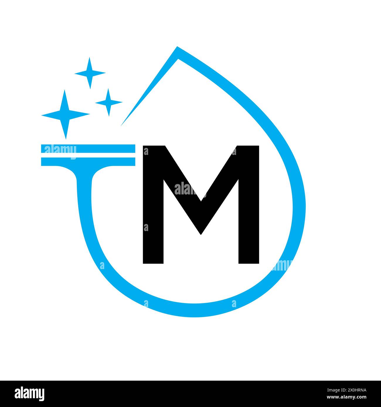 Clean Logo Design On Letter M With Water Symbol. Maid Sign Stock Vector ...