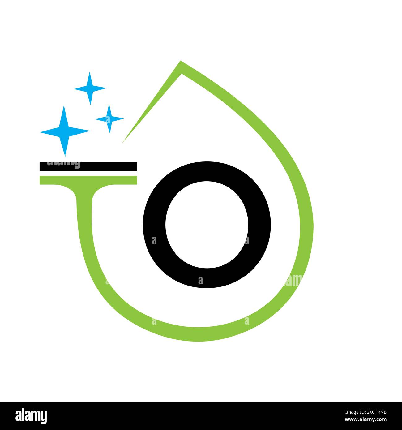 Clean Logo Design On Letter O With Water Symbol. Maid Sign Stock Vector ...