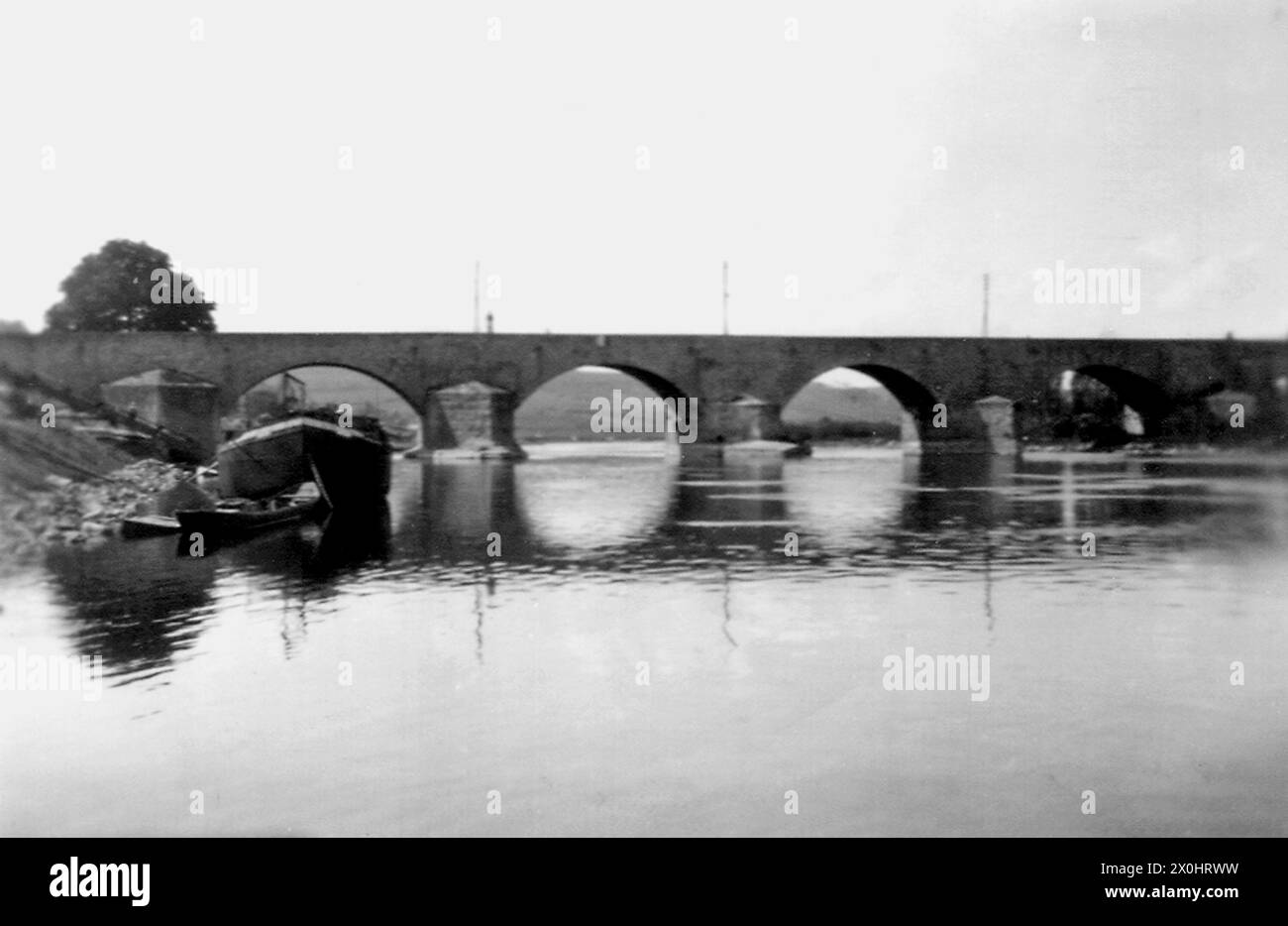 Old main river bridge Black and White Stock Photos & Images - Alamy