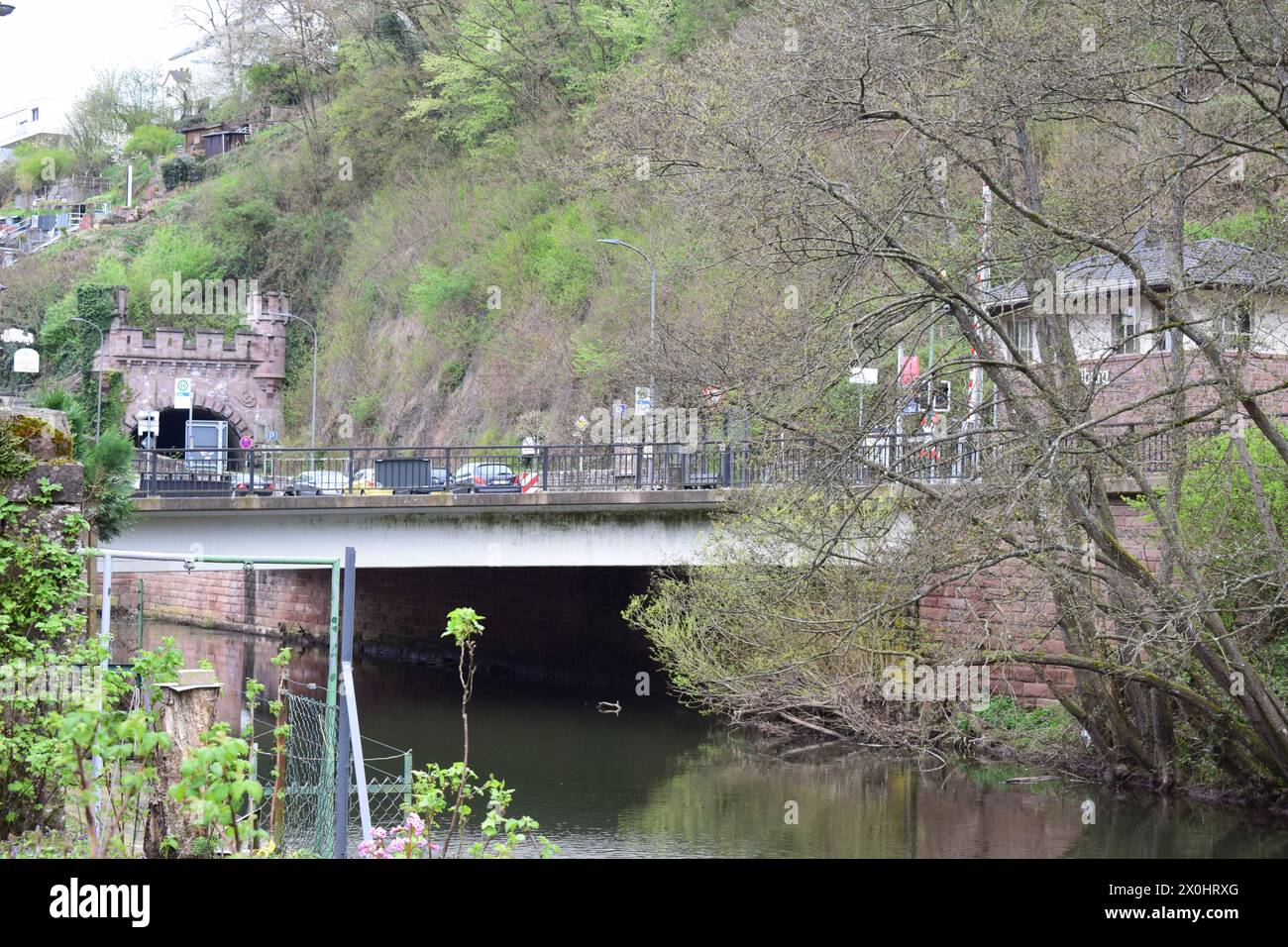 bridge across river Kyll Stock Photo - Alamy
