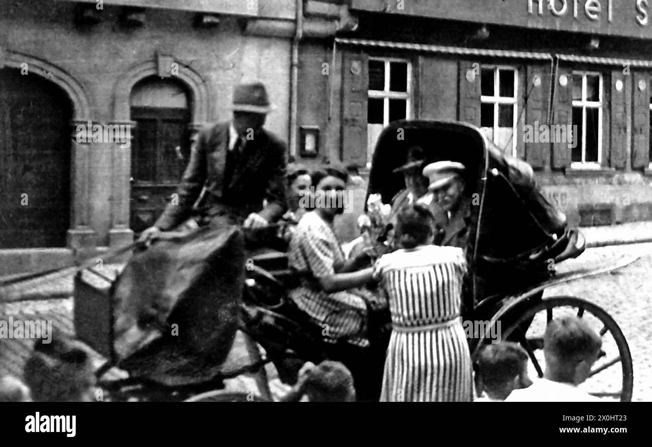 Carriage in front of Hotel Schnecke [automated translation] Stock Photo ...