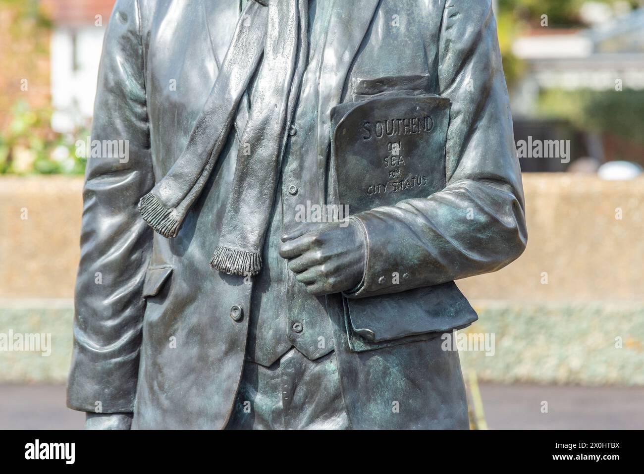 Statue honouring murdered MP Sir David Amess in Southend on Sea, Essex ...