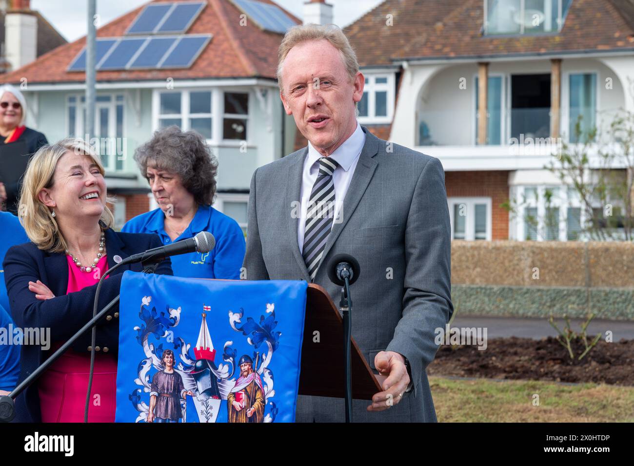 David Stanley BEM of Music Man Project speaking at an event to unveil a ...