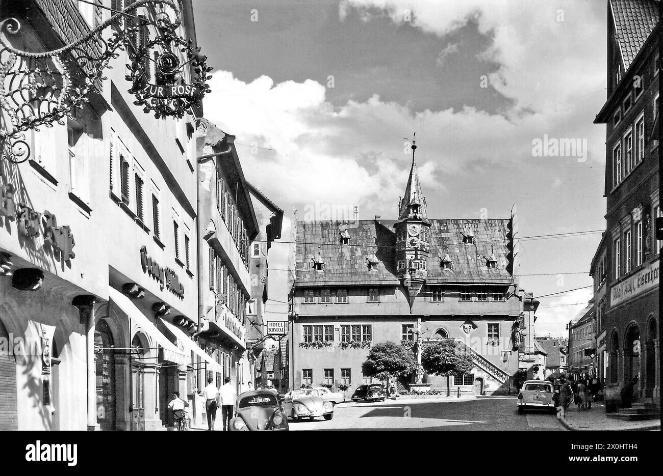 Rathaus,Hauptstr.,Hotel Schnecke,Hotel Rose,Kaufhaus Müller,Ruhl ...