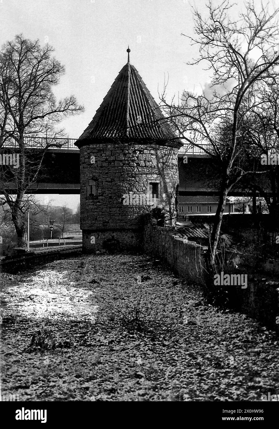 Battery tower near new Main bridge next to Centturm [automated ...