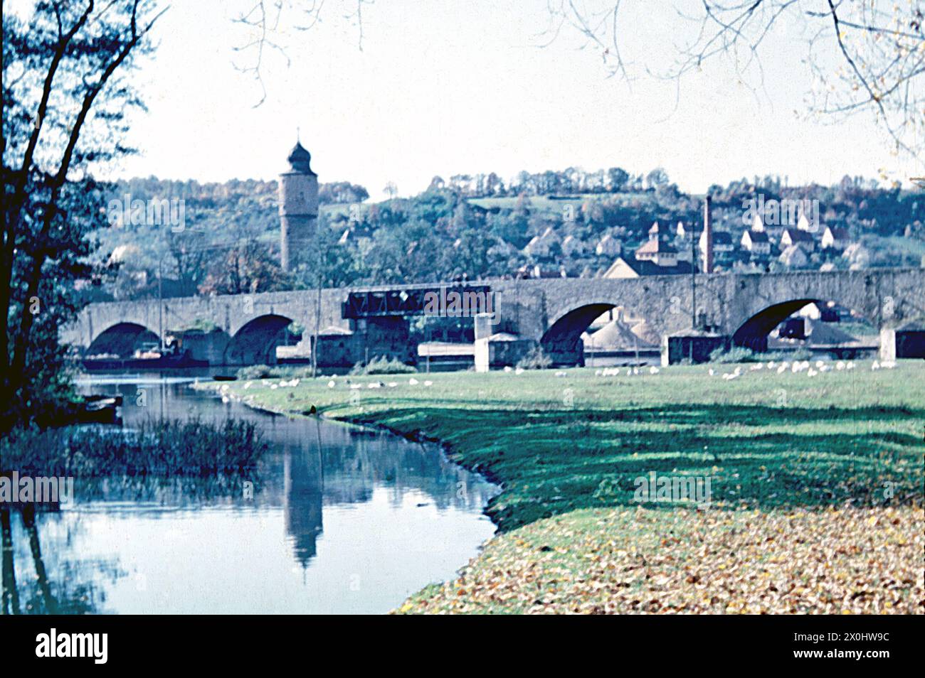 Old Main Bridge with temporary structure in the middle of the bridge ...
