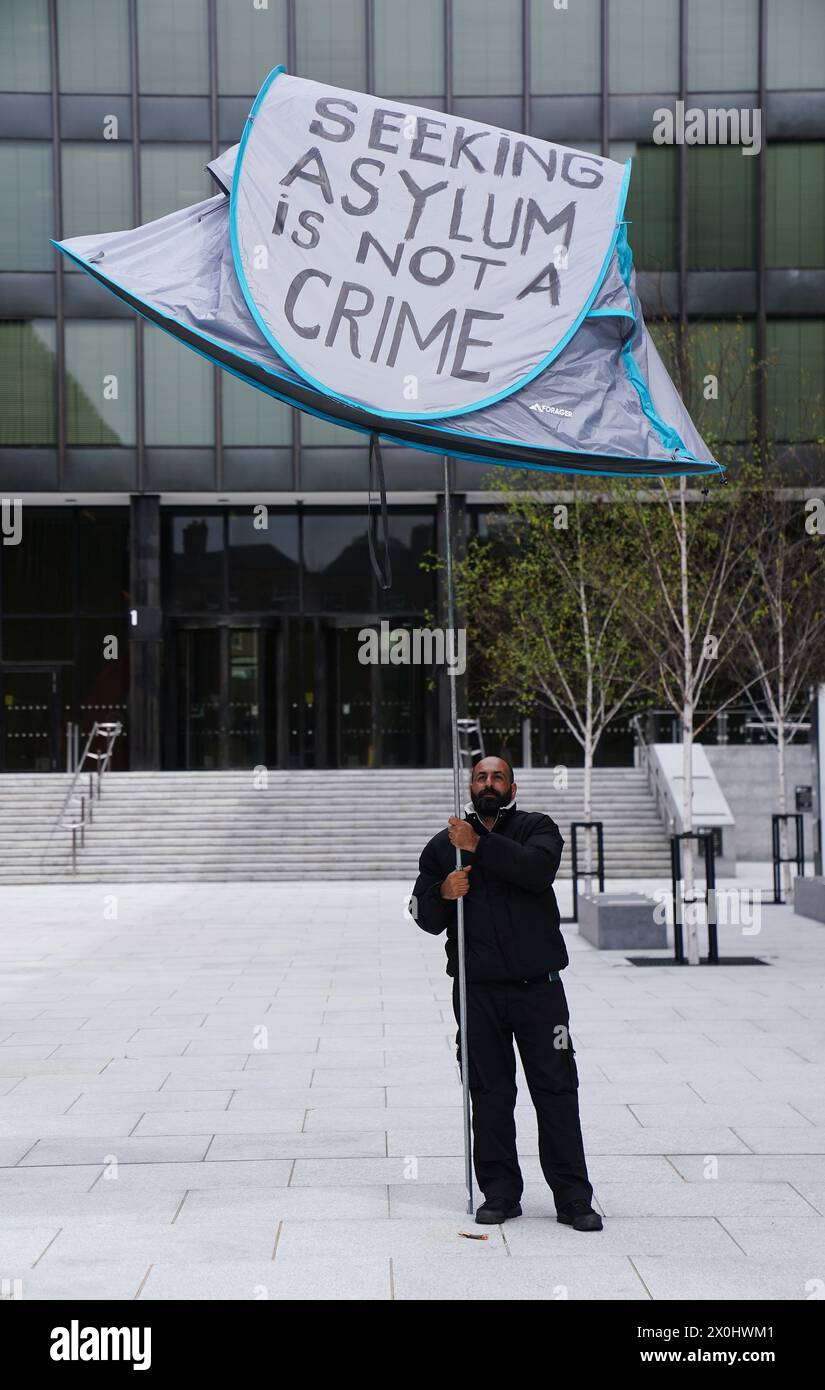 Ahmad Hamdan, who currently shelters in a tent outside the ...