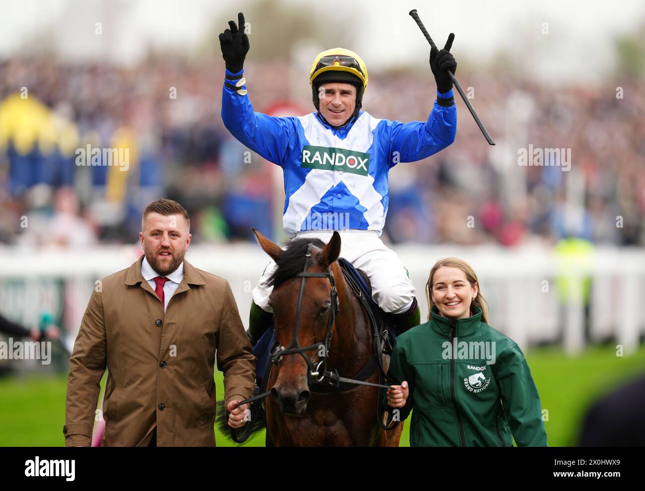 Harry Skelton on board Kateira after winning the William Hill Handicap ...