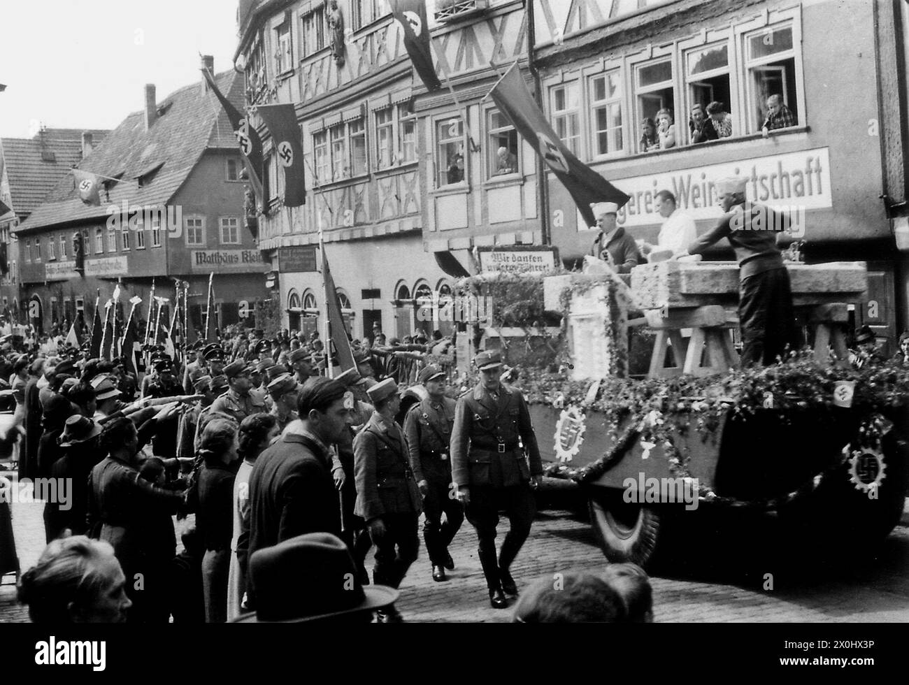 A wagon with the symbol of the KDF (Kraft durch Freude - strength ...