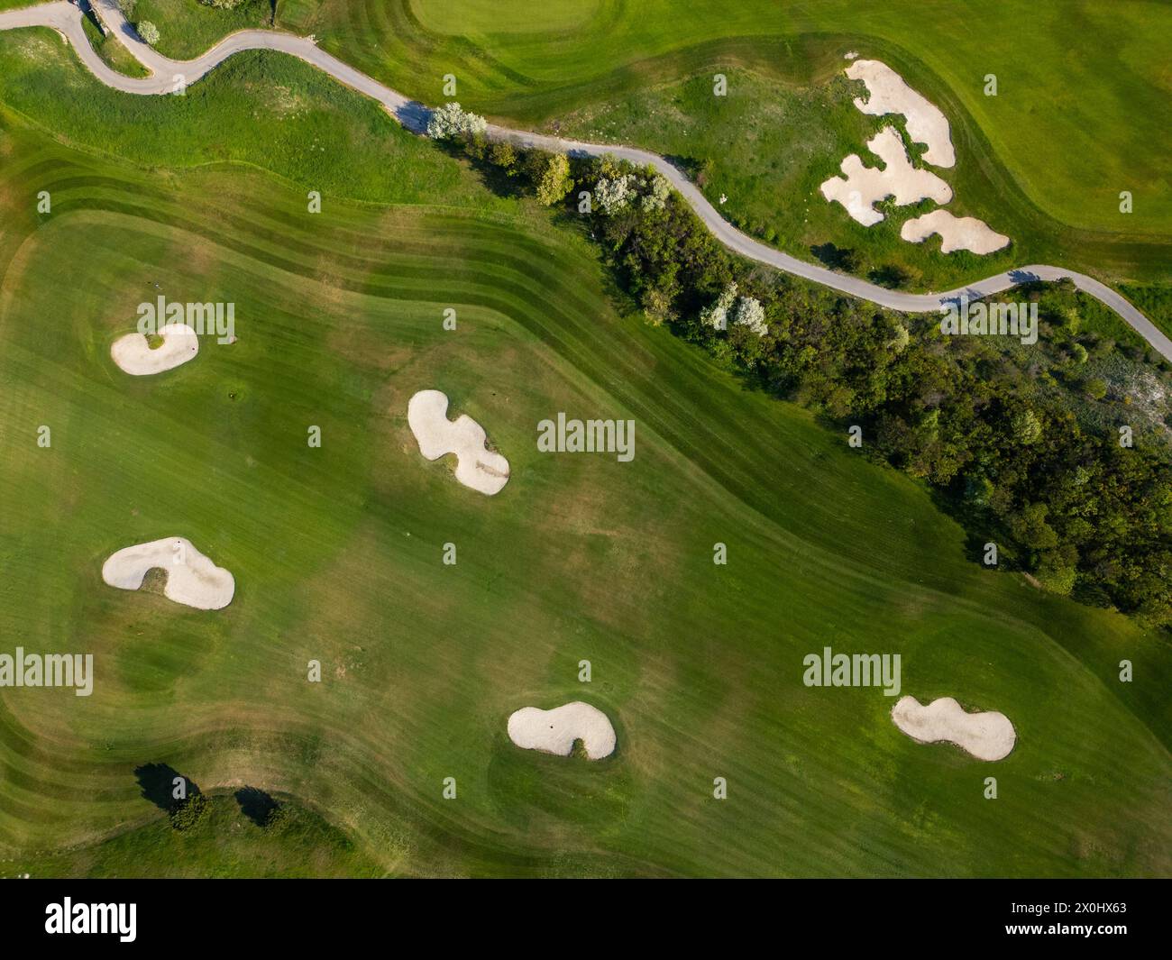 Aerial View of Golf Course by the sea Stock Photo - Alamy