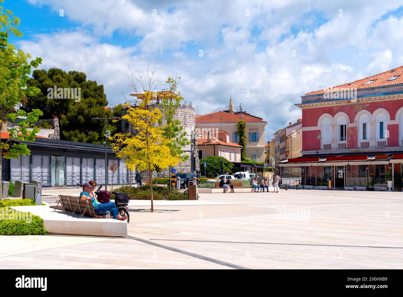Central market square in Porec, Croatia Stock Photo - Alamy