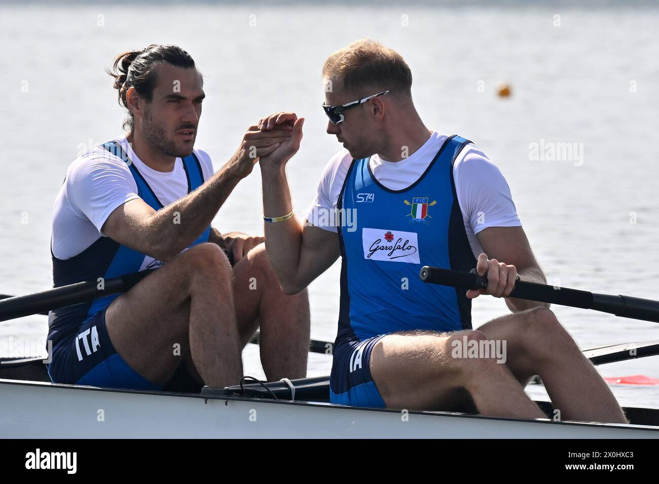 Varese, Italy. 12th Apr, 2024. Men's Four: Nicholas Kohl and Giuseppe ...