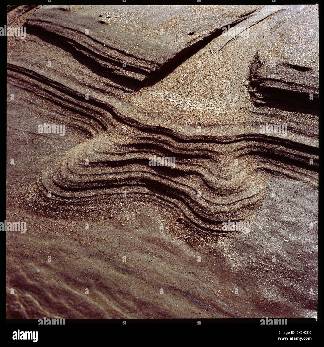 Sand formations during low tide on the Grande Côte before La Barre de ...