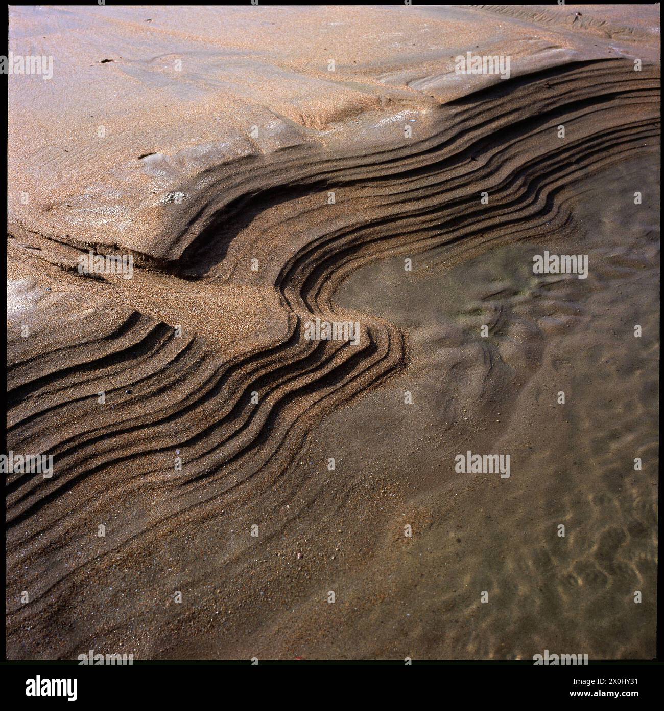 Sand formations during low tide on the Grande Côte before La Barre de ...