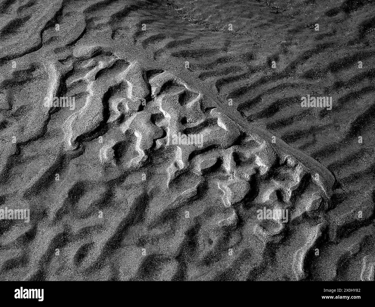 Sand formations during low tide on the Grande Côte before La Barre de ...