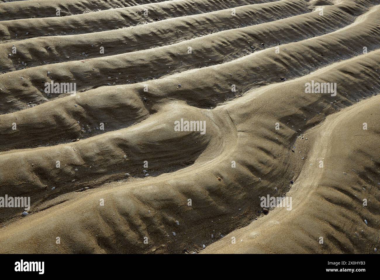 Sand formations during low tide on the Grande Côte before La Barre de ...