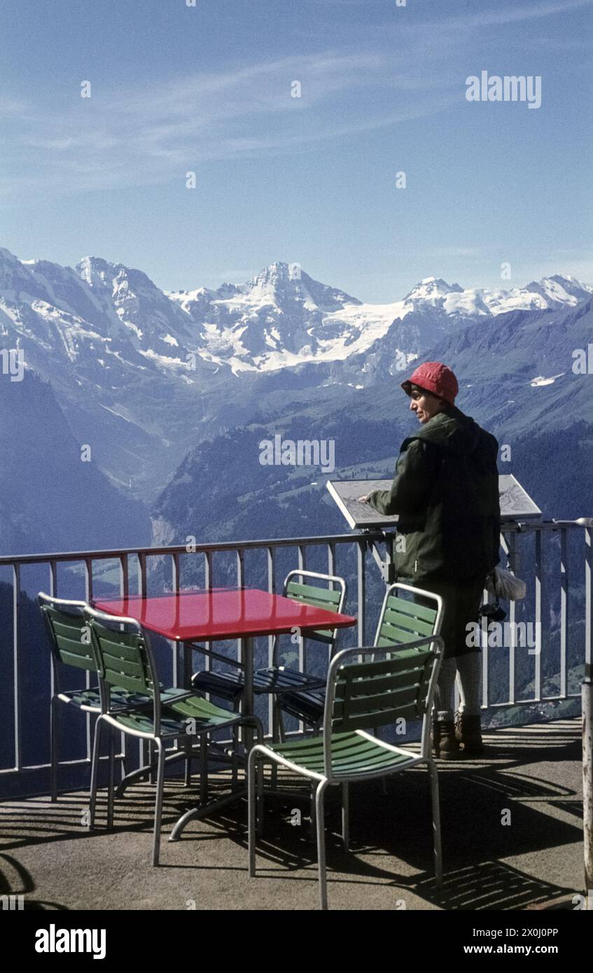 The Lauterbrunnen Valley from the terrace of the restaurant on the ...