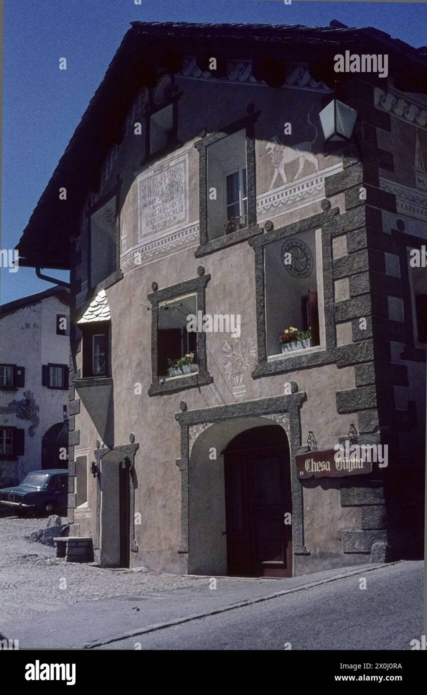 The Chesa Güglia, a house in the typical Engadine style with sgraffito ...