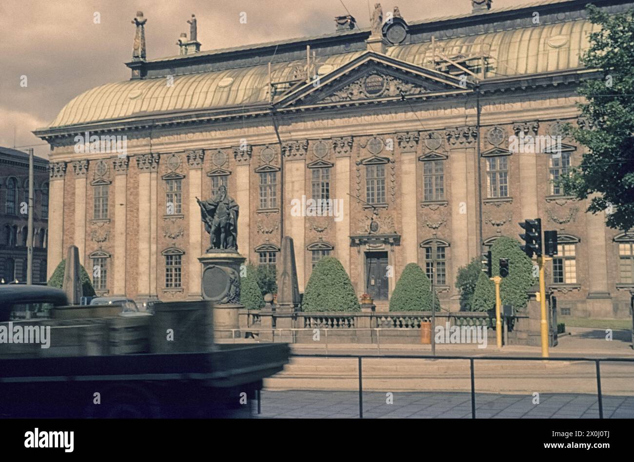 The Swedish knight's house from Riddarhustorget. The statue of Gustav ...