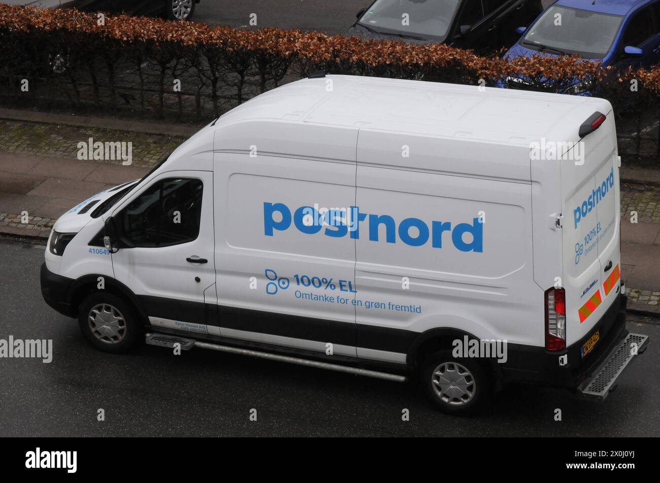 Copenhagen, Denmark /12 April 2024/.Postnord parcels and packets ...