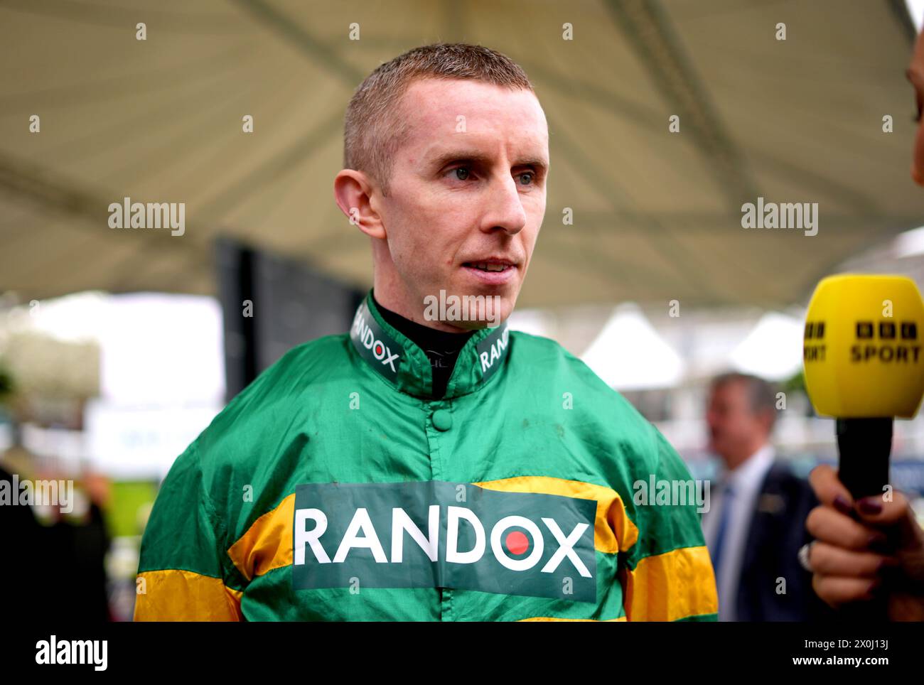 Jockey Mark Walsh speaks to BBC Sport after winning the TrustATrader ...