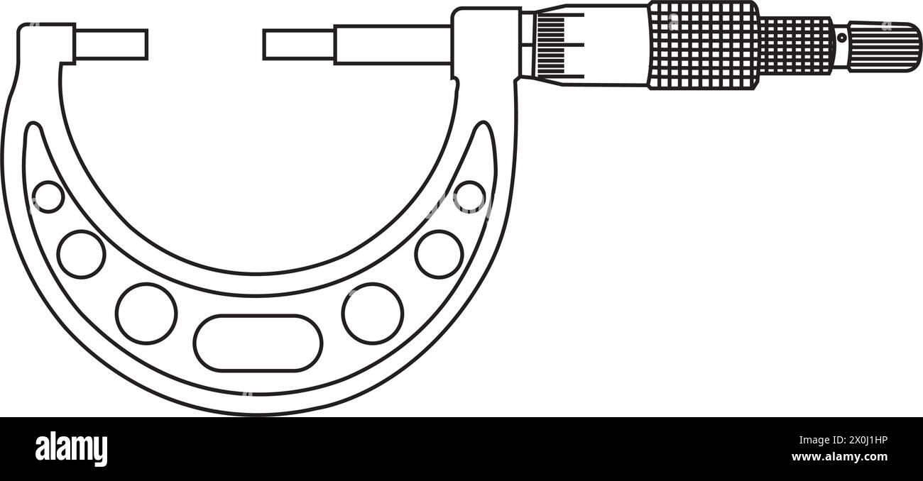 micrometer measuring instrument vector illustration design template ...