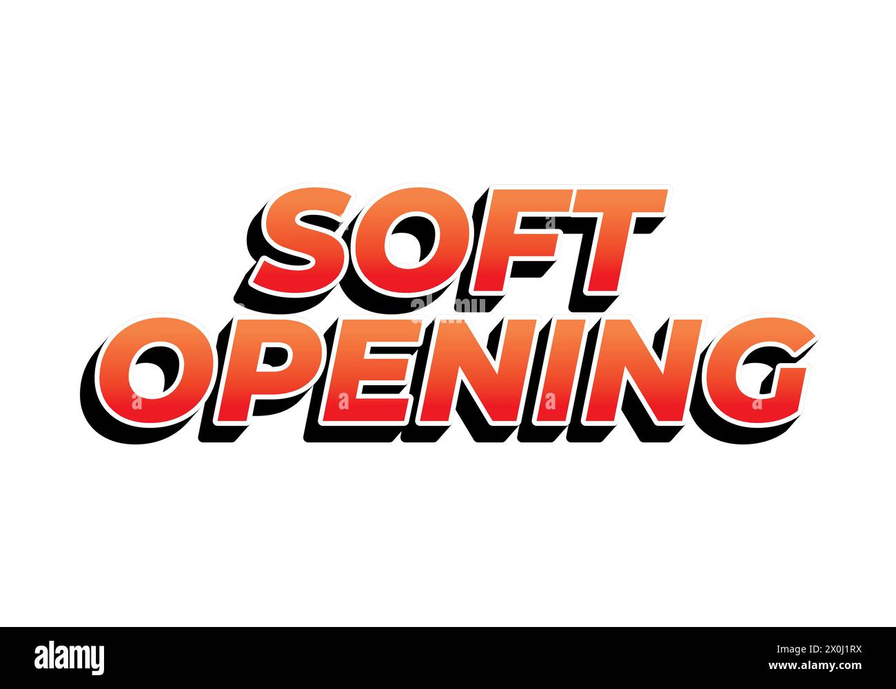Soft opening. Text effect design in 3D look and eye catching colors ...