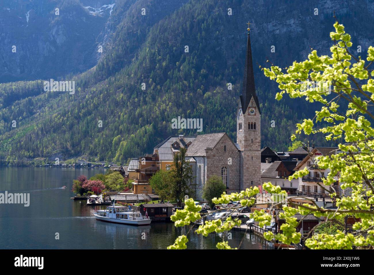 Hallstatt, Upper Austria, Austria. 12th Apr, 2024. The ""žEvangelische ...