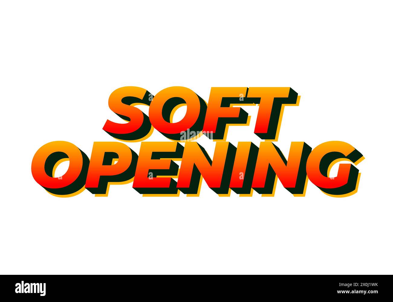 Soft opening. Text effect design in 3D look and eye catching colors ...