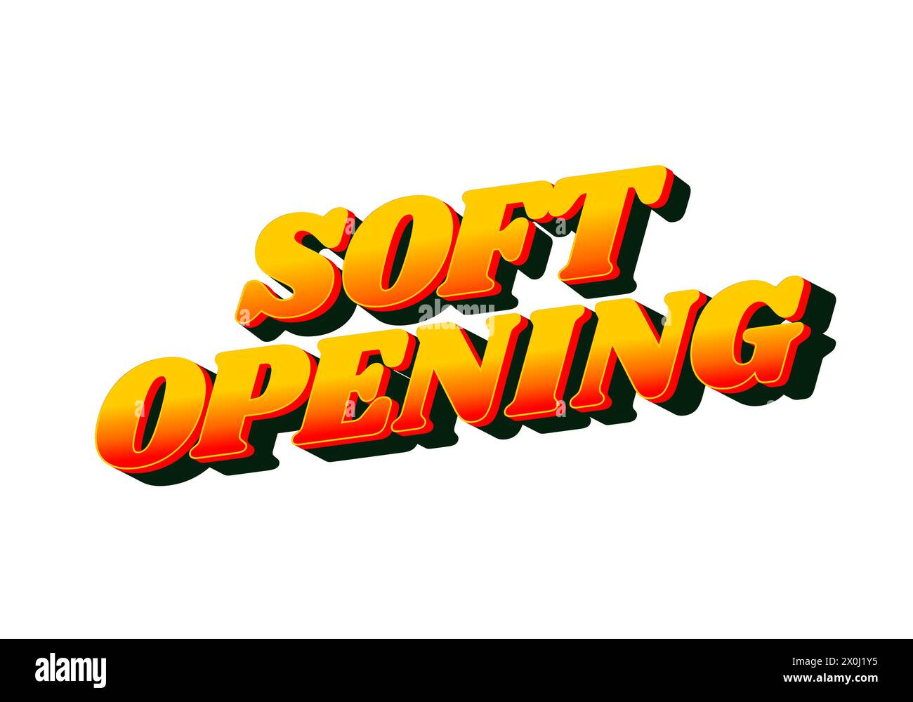 Soft opening. Text effect design in 3D look and eye catching colors ...