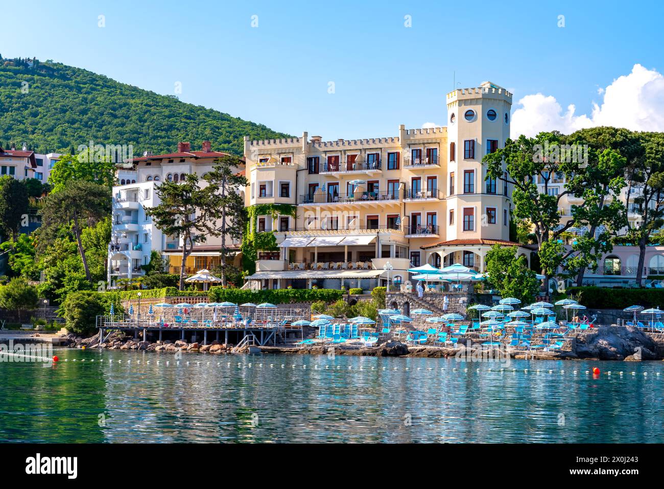 Croatia, beautiful Adriatic coast, Opatija riviera on Kvarner, popular ...