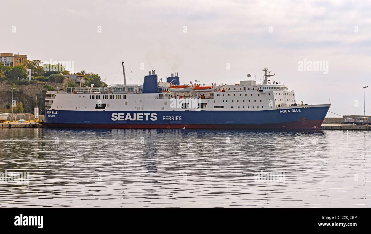 Kavala, Greece - October 22, 2023: Big Ferry Boat Seajets Ferries Aqua ...