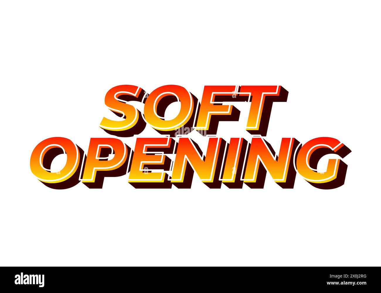 Soft opening. Text effect design in 3D look and eye catching colors ...
