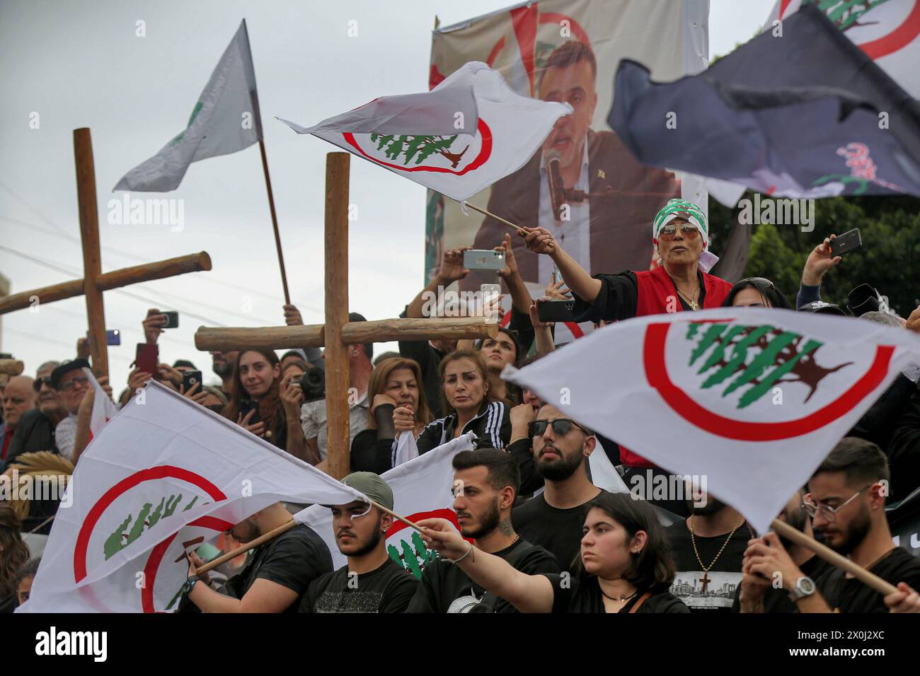 April 12, 2024, Beirut, Beirut, Lebanon: Supporters of Christian ...