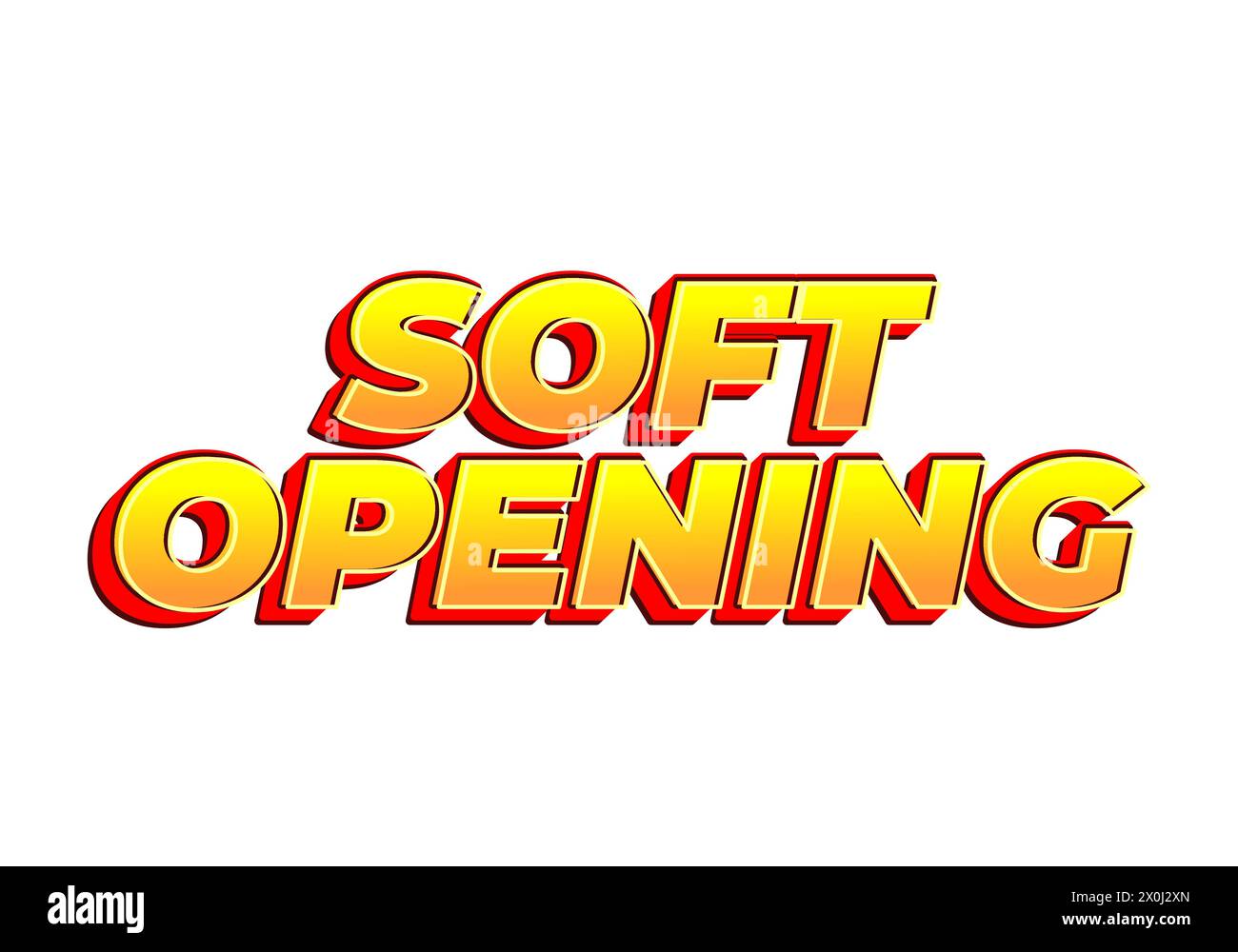 Soft opening. Text effect design in 3D look and eye catching colors ...