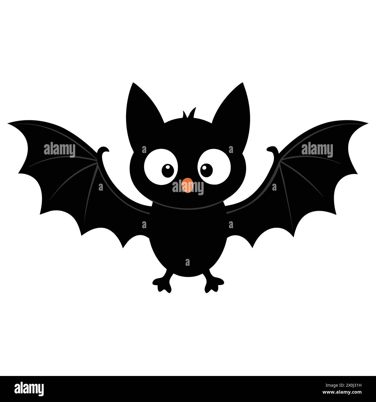 Cute Spooky Bat Illustration - Perfect for Halloween Invitations, Kids ...