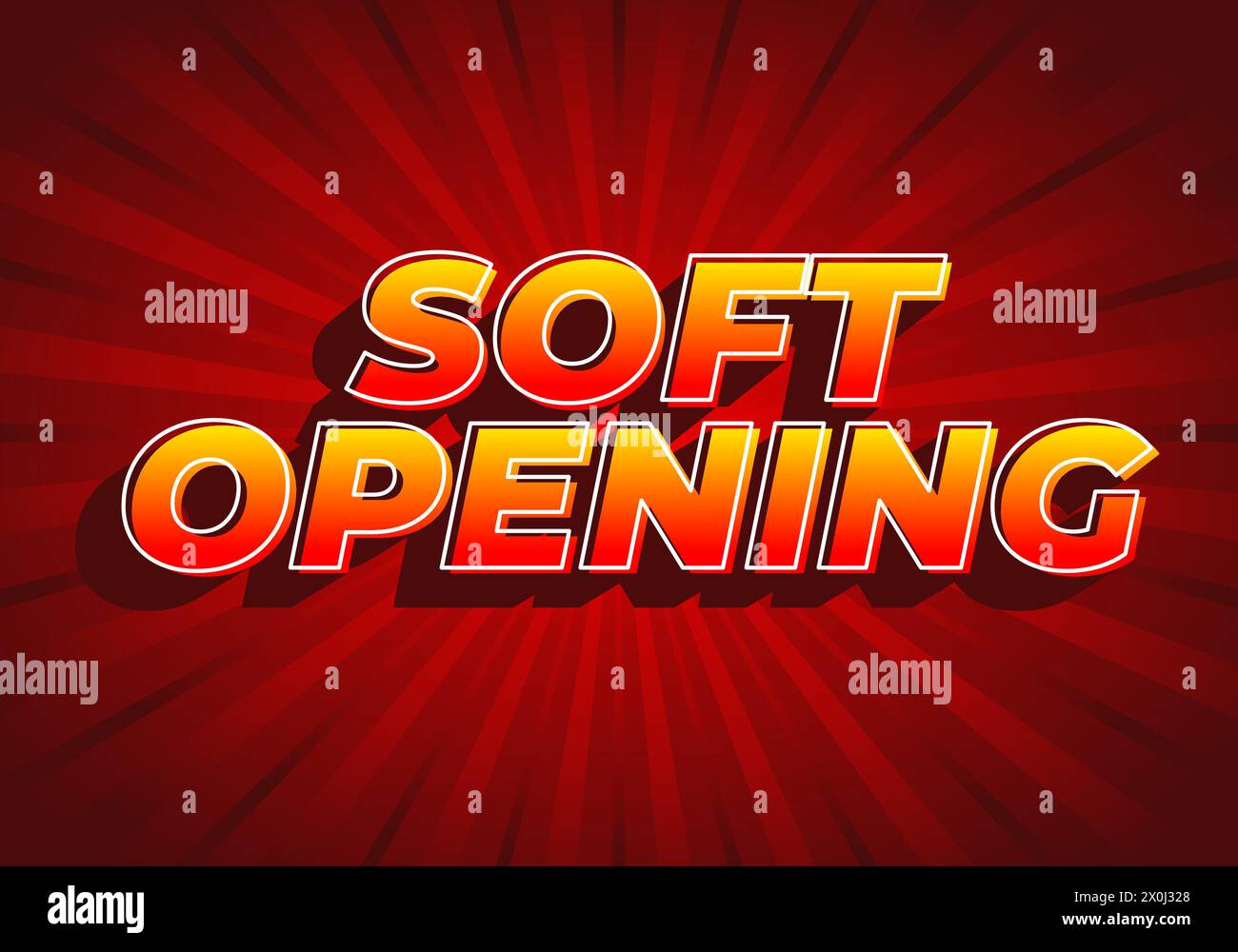 Soft opening. Text effect design in 3D look and eye catching colors Stock Vector Image & Art - Alamy