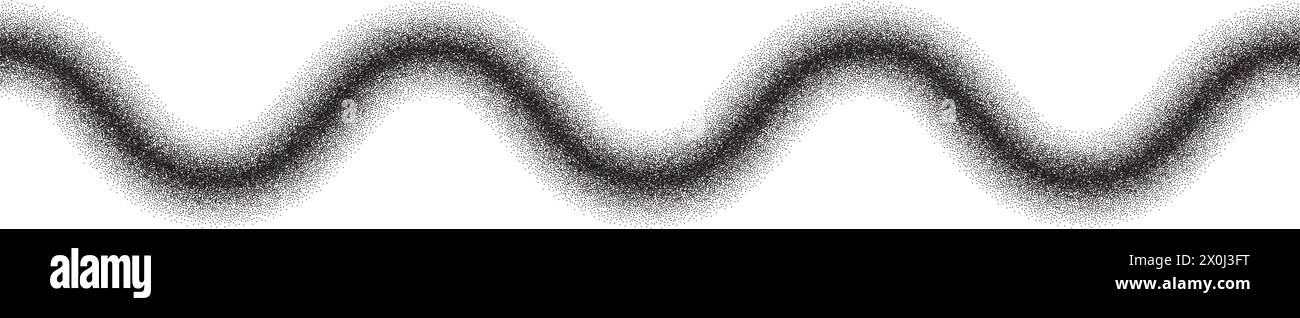 Grain gradient wave stripe. Noise curvy line of dots. Stipple pattern ...